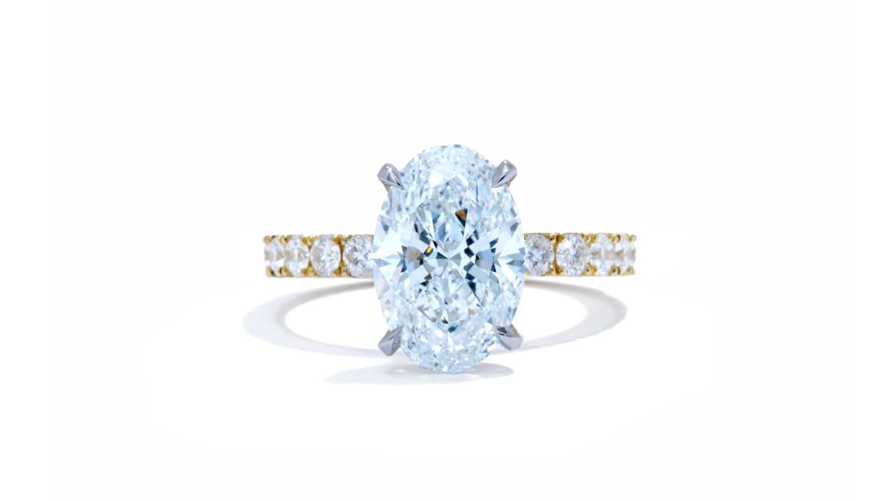 3ct Oval Solitaire Hidden Halo Pavé Ring – Ascot Diamonds