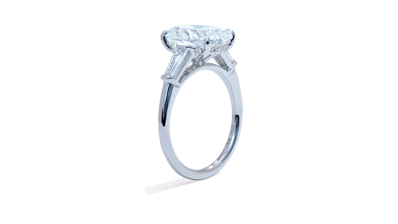 3ct Oval & Tapered Baguette Diamond Ring – Ascot Diamonds