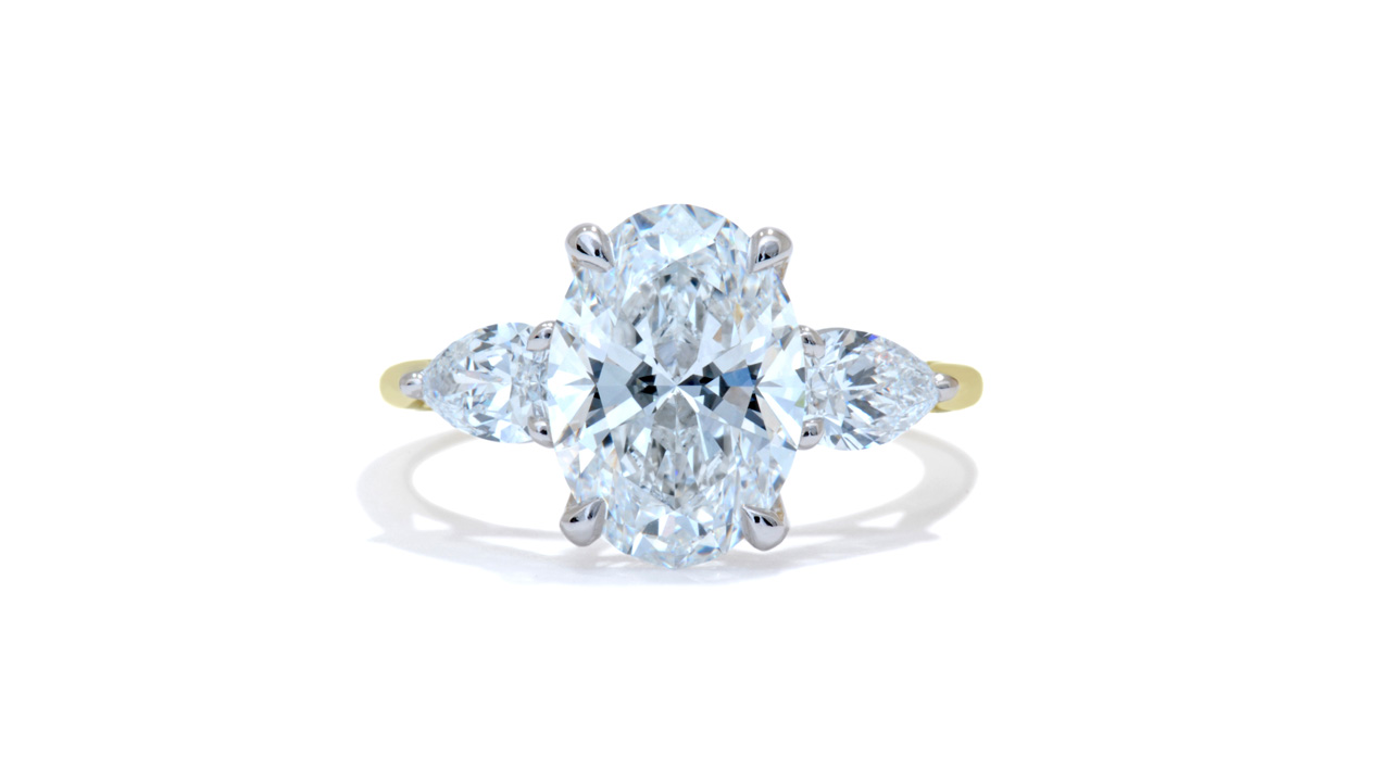 2.6ct Oval & Pear Shape Tri Stone Ring – Ascot Diamonds