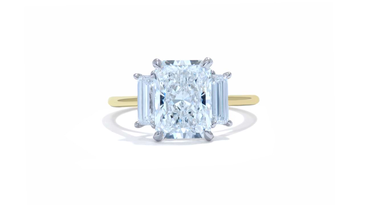 3 ct Radiant Cut Diamond with Side Stones – Ascot Diamonds