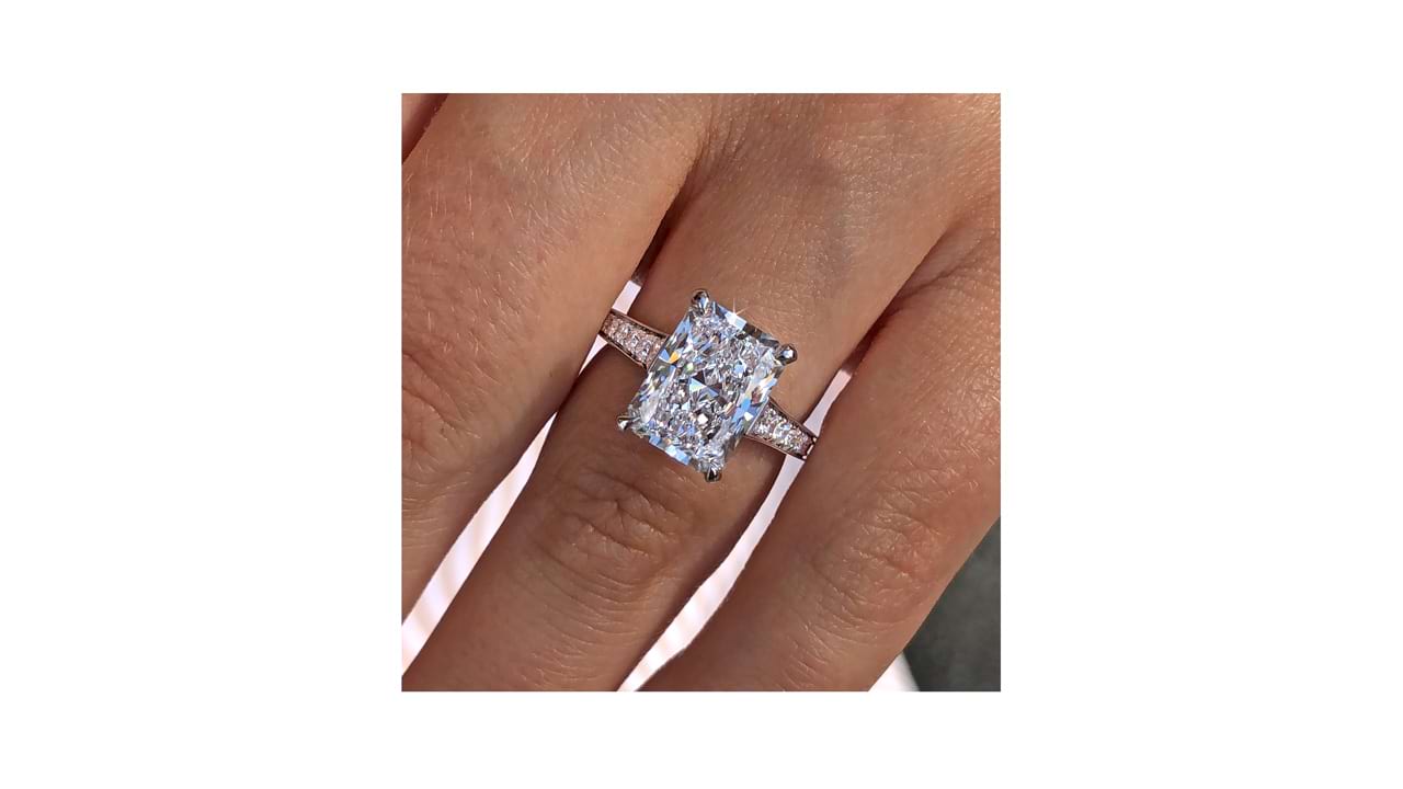 3.9ct Radiant Cut Cathedral Engagement Ring – Ascot Diamonds
