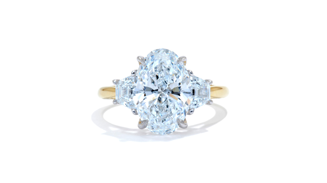 3.32ct Oval Cut Diamond with Side Stones – Ascot Diamonds
