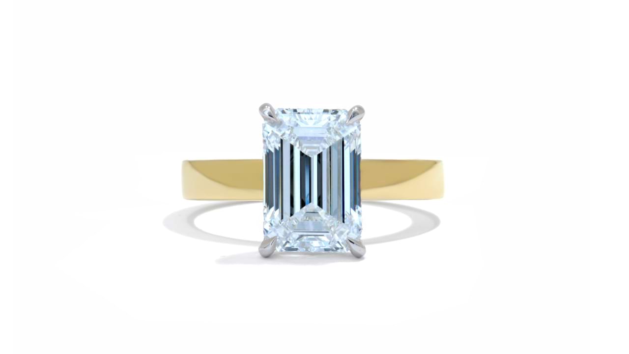 3.2ct Emerald Cut Solitaire with Wide Band – Ascot Diamonds