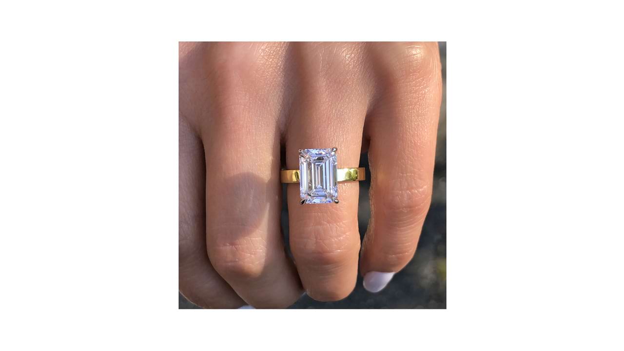 4ct Emerald Cut Wide Band Engagement Ring – Ascot Diamonds