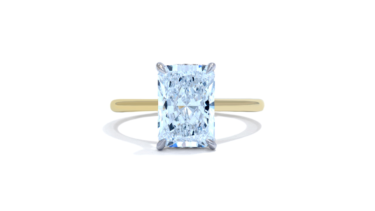 3 ct Radiant Cut Cathedral Set Solitaire – Ascot Diamonds