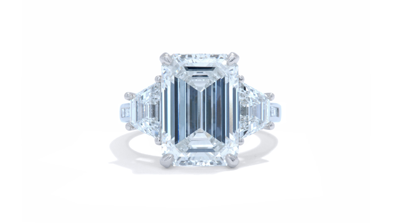 6 ct. Emerald Cut Diamond with Side Stones – Ascot Diamonds