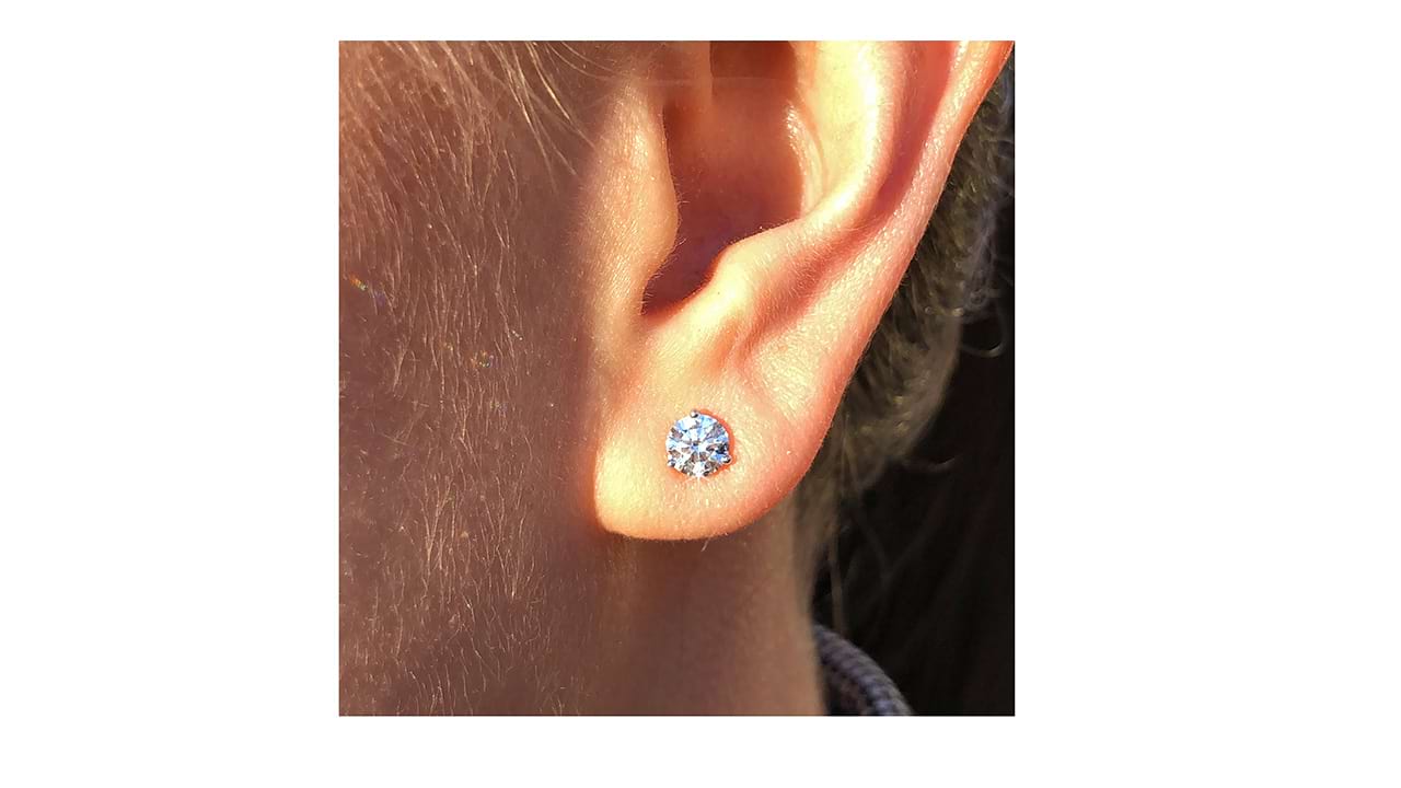 1.15 ct. tw. F+ VS+ Round Lab Grown Diamond Stud Earrings